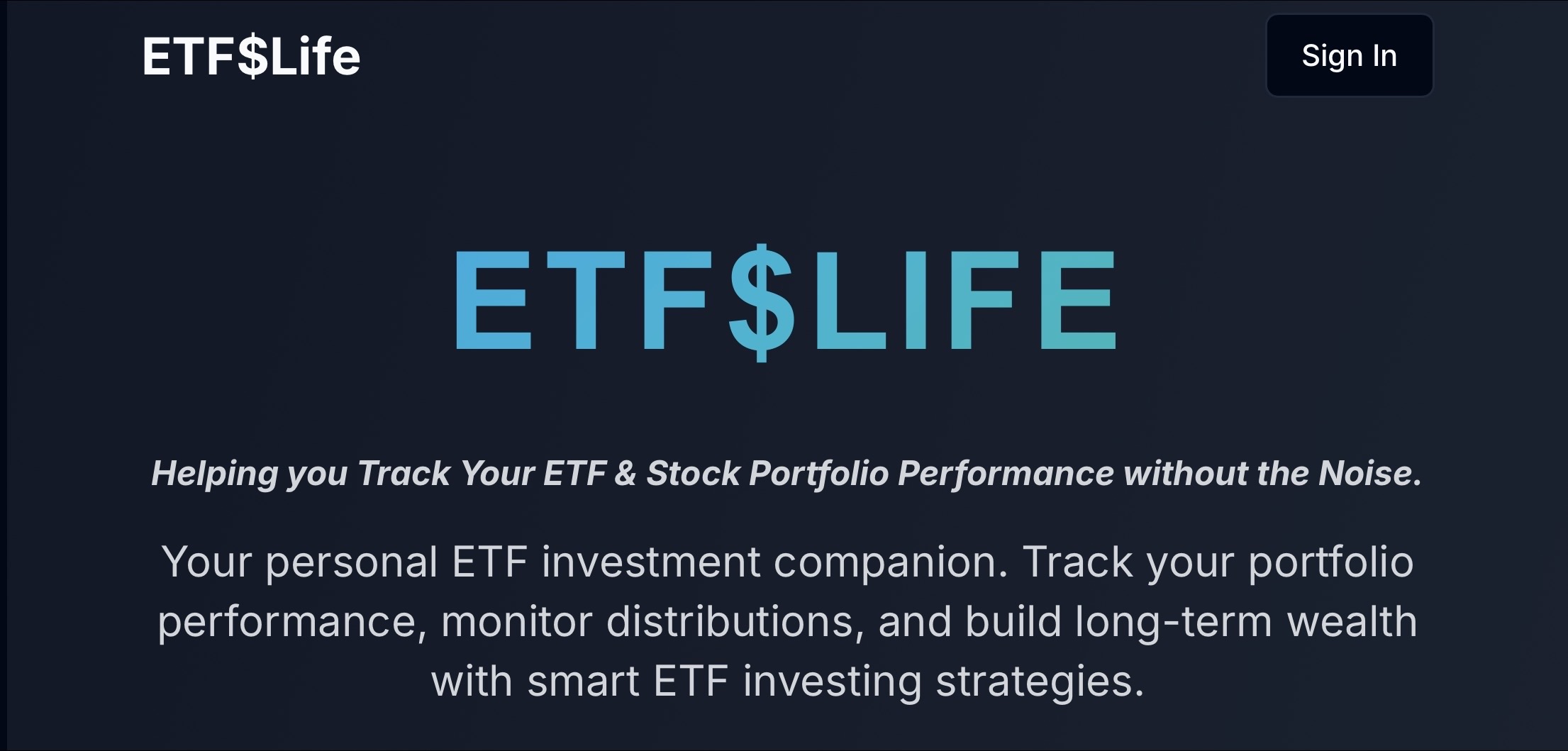 ETF Life - Personal ETF Investment Tracking & Portfolio Analytics